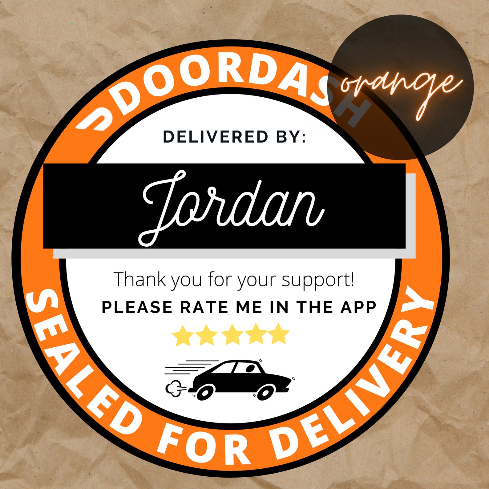 Doordash Delivery Stickers personalized Stickers Doordash - Etsy
