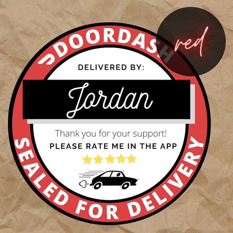 Doordash Delivery Stickers personalized Stickers Doordash - Etsy