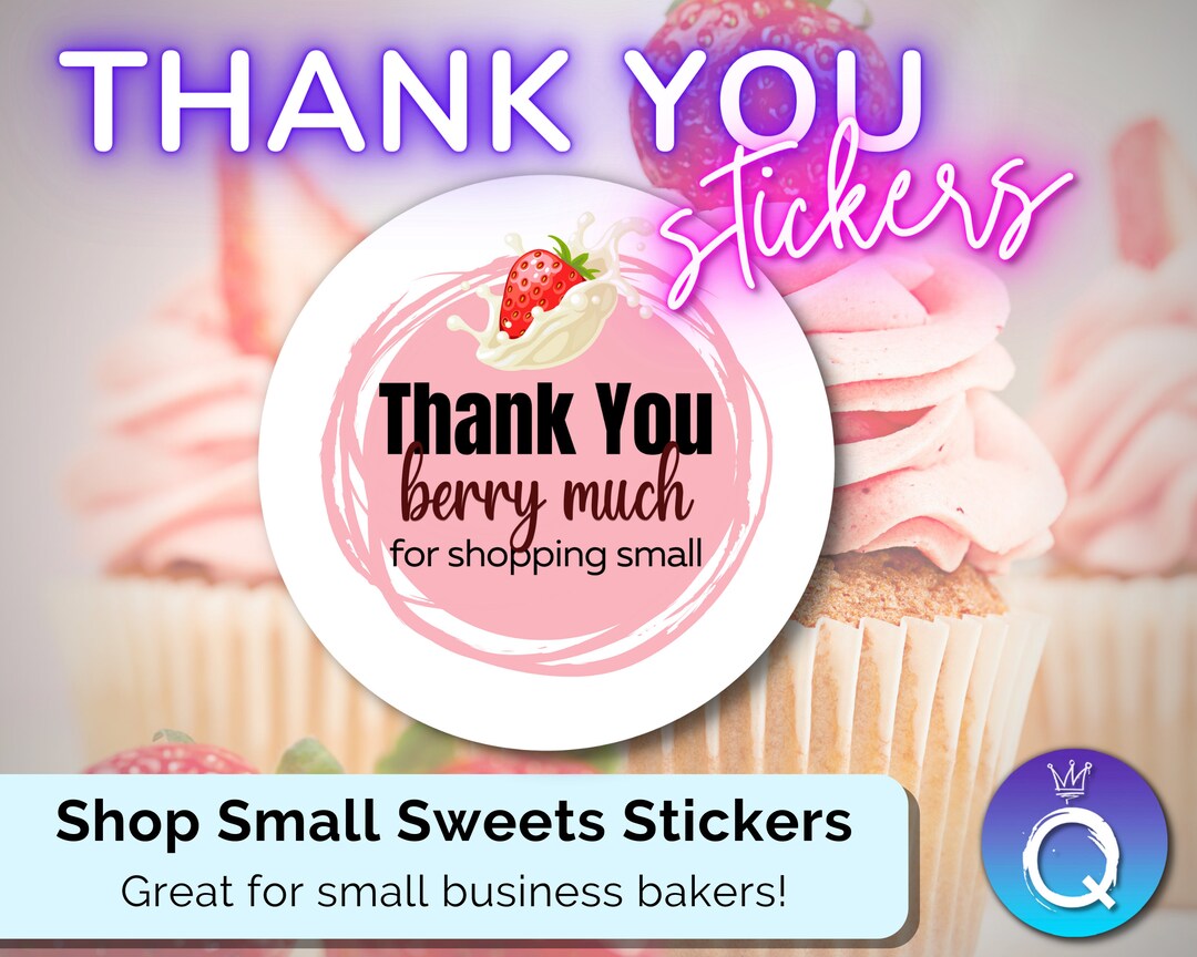 Thank You Stickers for Small Business Sweets Baker Chef Homemaker ...