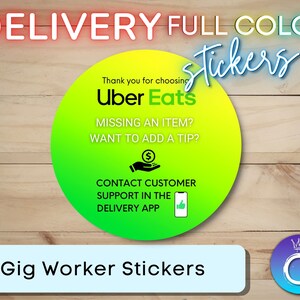 Uber Eats Delivery Stickers for Gig Workers and Delivery Drivers ...