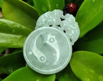 Jade Yin Yang Pendant - Etsy