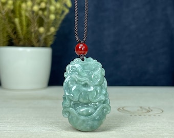 Real Green Jade Rabbit Necklace Chinese Zodiac Year of Hare Bunny Charm Personalized Engraved Name Pendant Jadeite Jewelry Gift Men Women Etsy