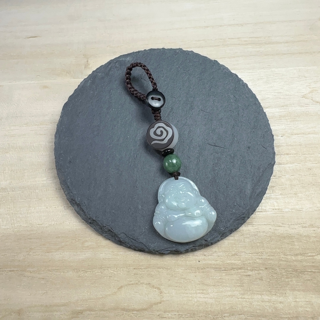 Jade Bag Accessories, Real Jadeite Buddha Gemstone Car Key Fob Keychain ...