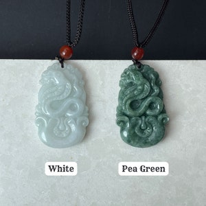 Real Green Jade Snake Necklace Chinese Zodiac Year of Snake - Etsy