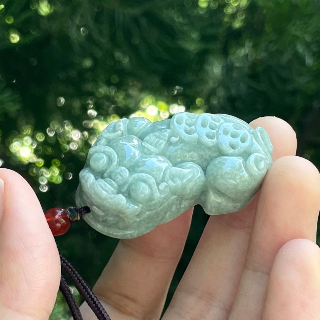 Real Jade Pixiu Necklace, Mystery Creatures Carving Piyao Pendant Charm ...