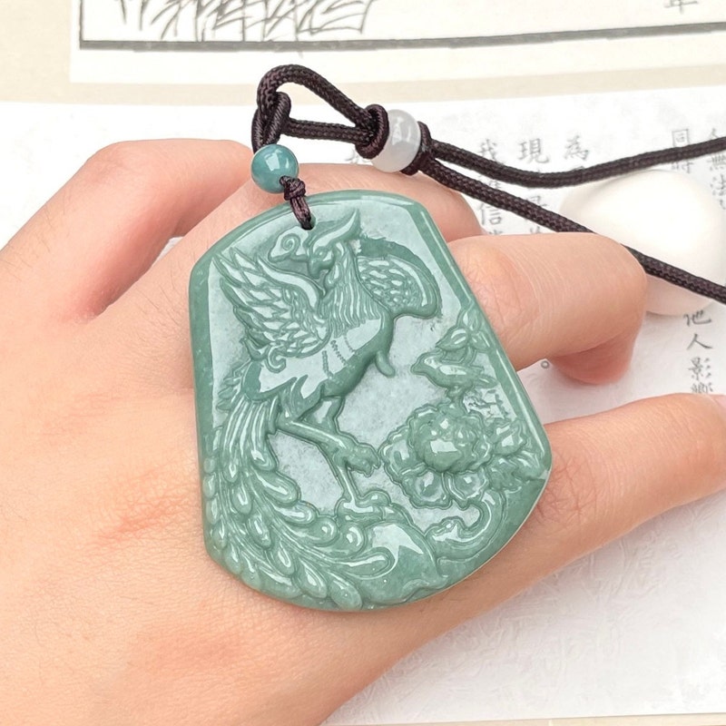 Jade Phoenix Pendant Real - Etsy