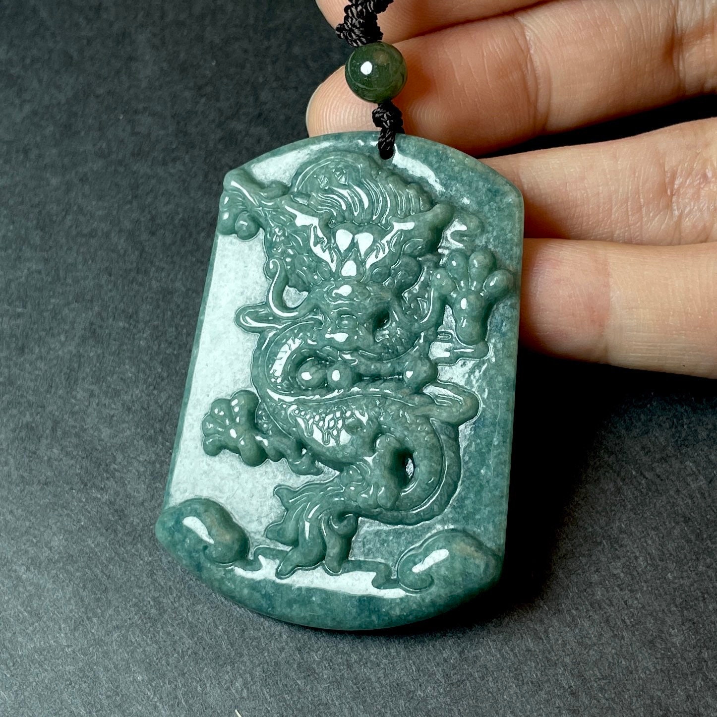 Real Green Jade Dragon Head Carving Pendant China Vintage - Etsy