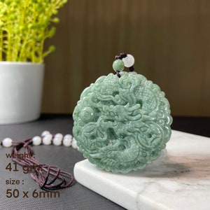 Year of the Dragon, Green Jade Dragon Jewelry Pendant Gift, Handmade ...