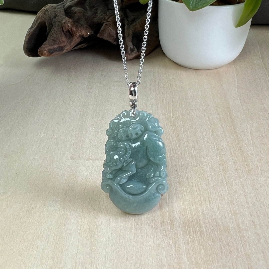 Year of the Ox Pendant, Jade Ox Necklace 2021 2033, Chinese Zodiac ...