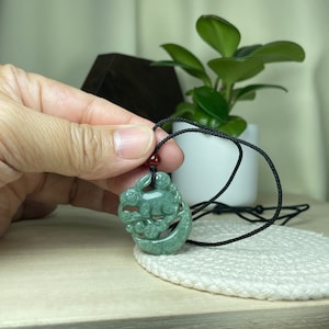 Year of the Rabbit 2023, Real Jade Bunny Chinese Zodiac Rabbit Pendant ...