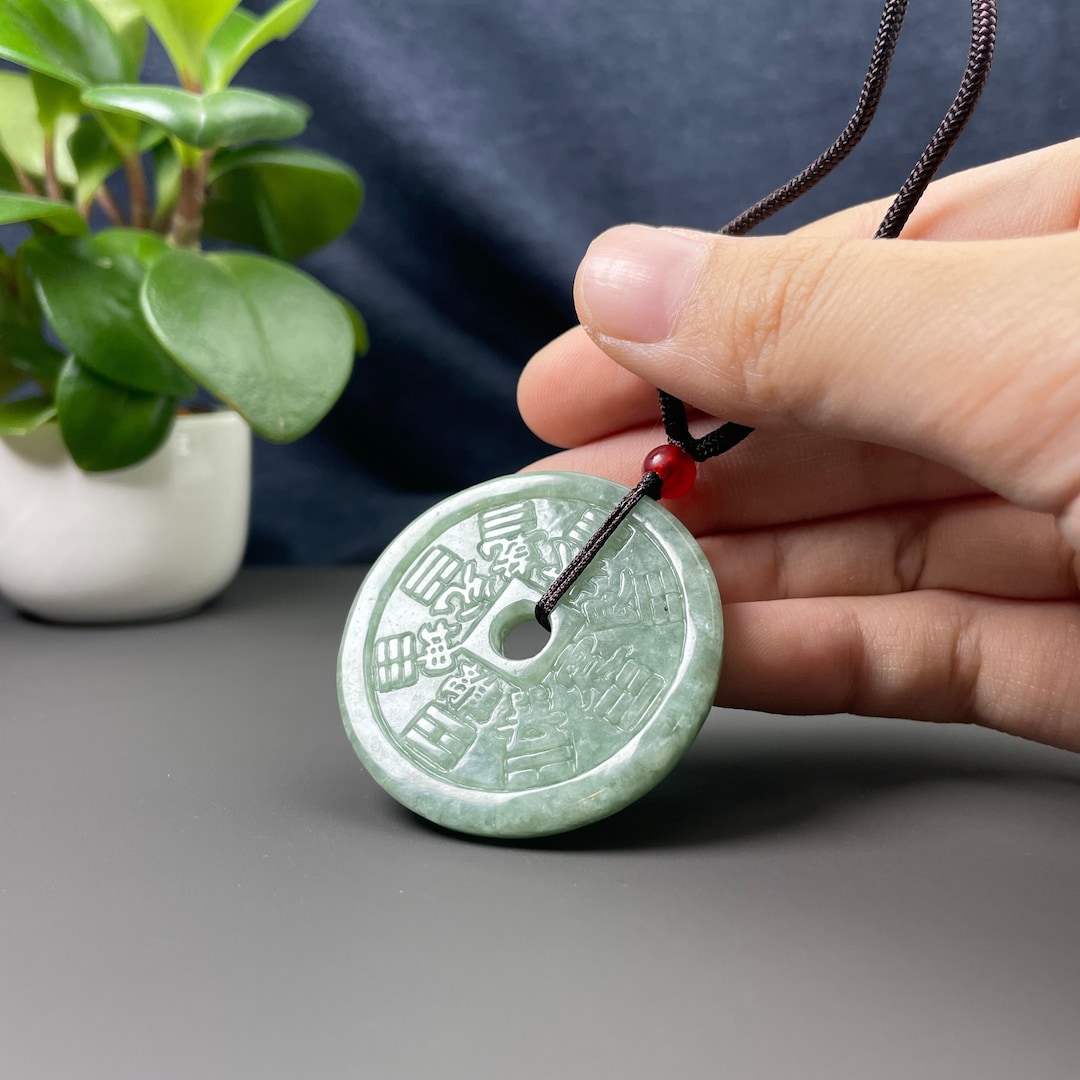 Chinese Carving Bagua Charm Pendant, Traditional Antique Coin Token ...