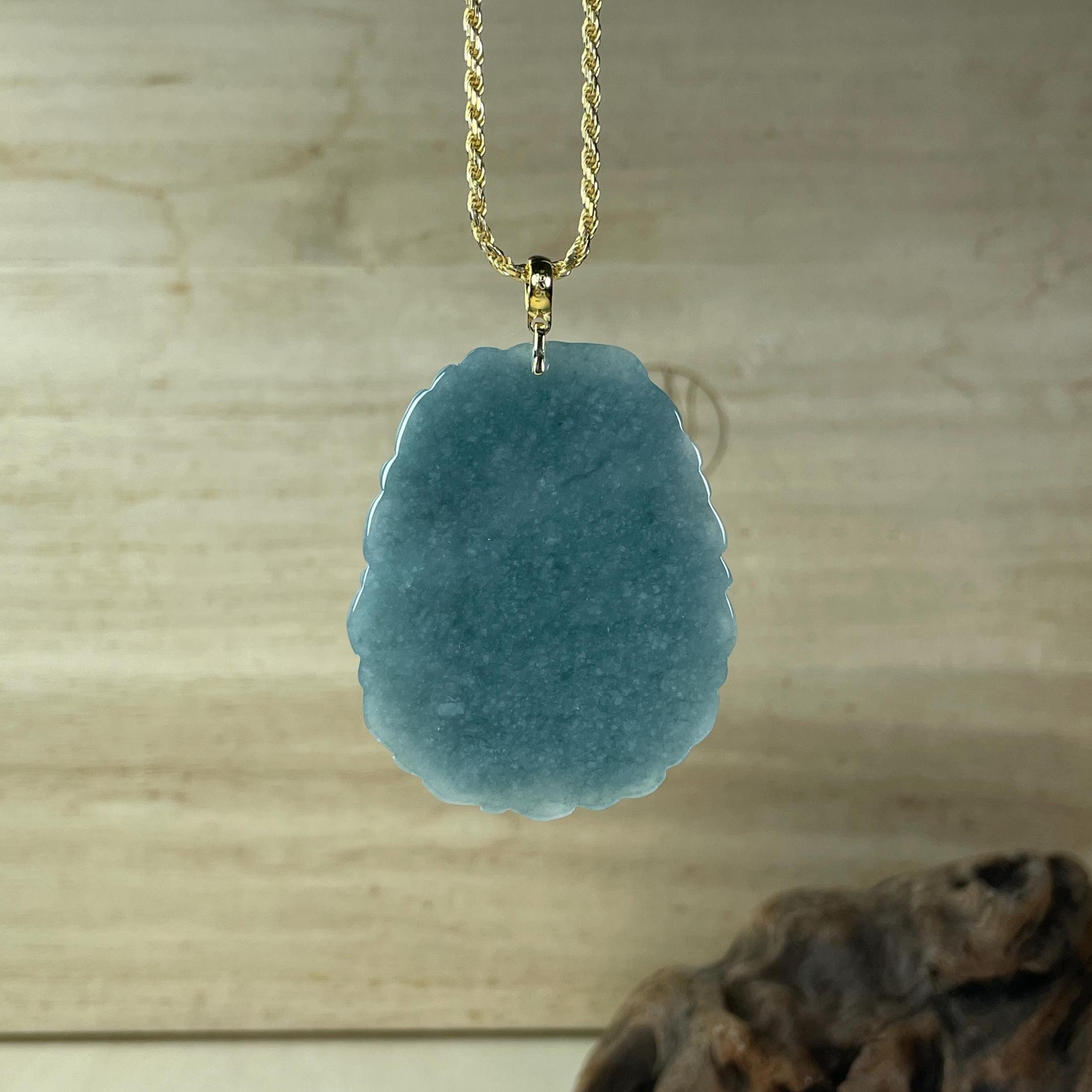 Real Icy Jade Dragon Pendant: Zodiac Year of the Dragon, Green Carving ...