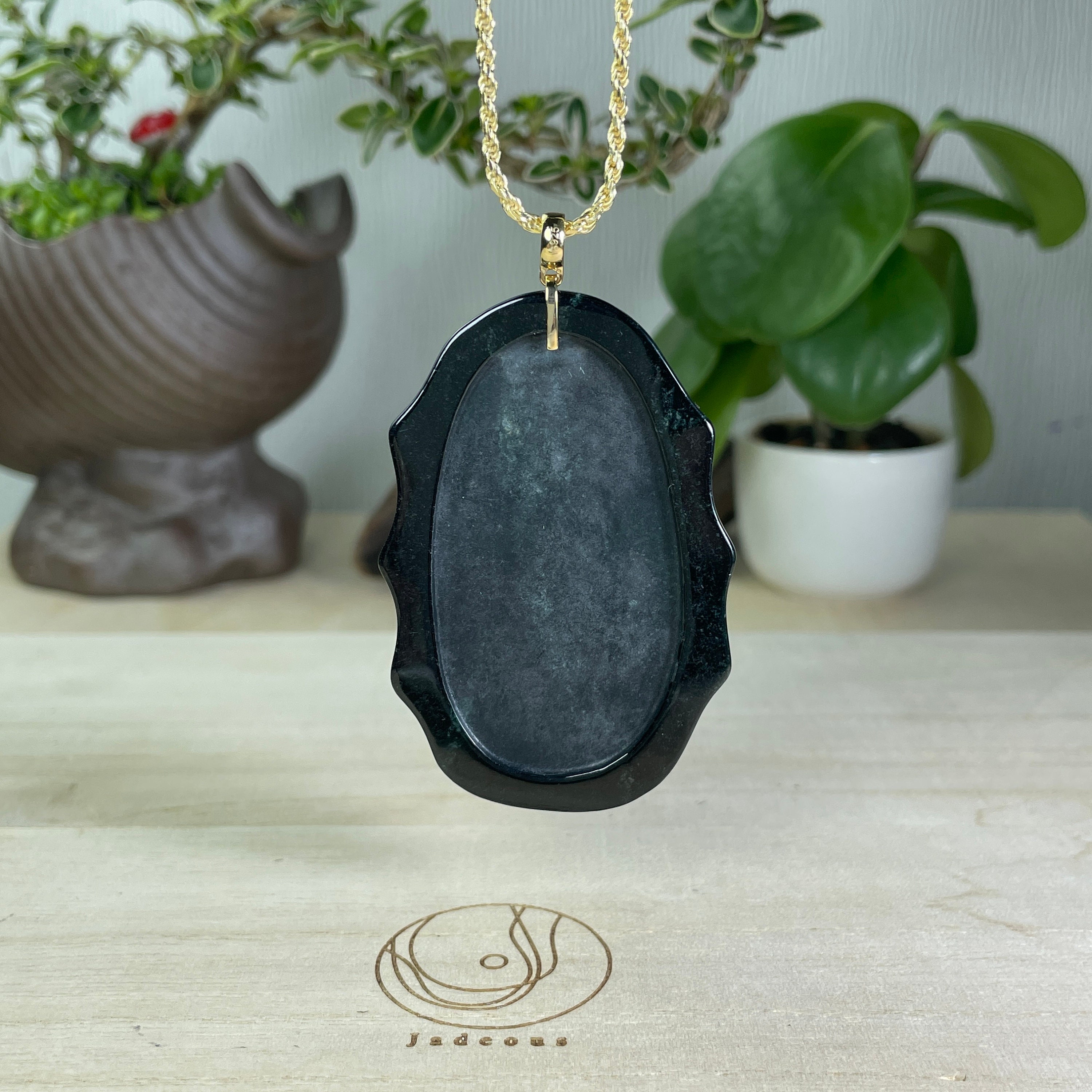 Our Lady of Guadelupe Statue Necklace, Virgin Mary Carving Black Jade ...