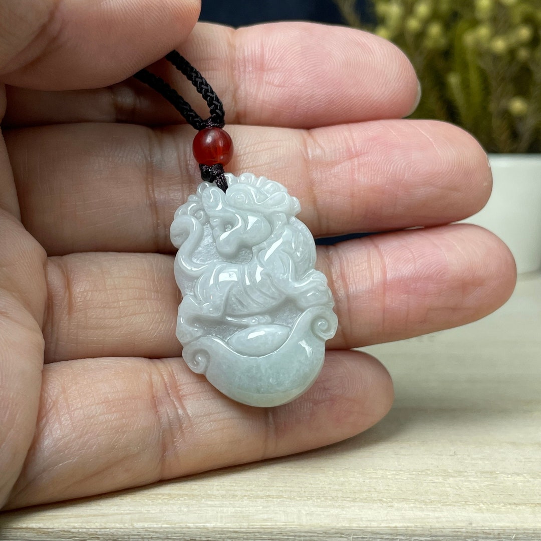 Real White Jade Tiger Necklace, Personalized Engraved Named Pendant ...