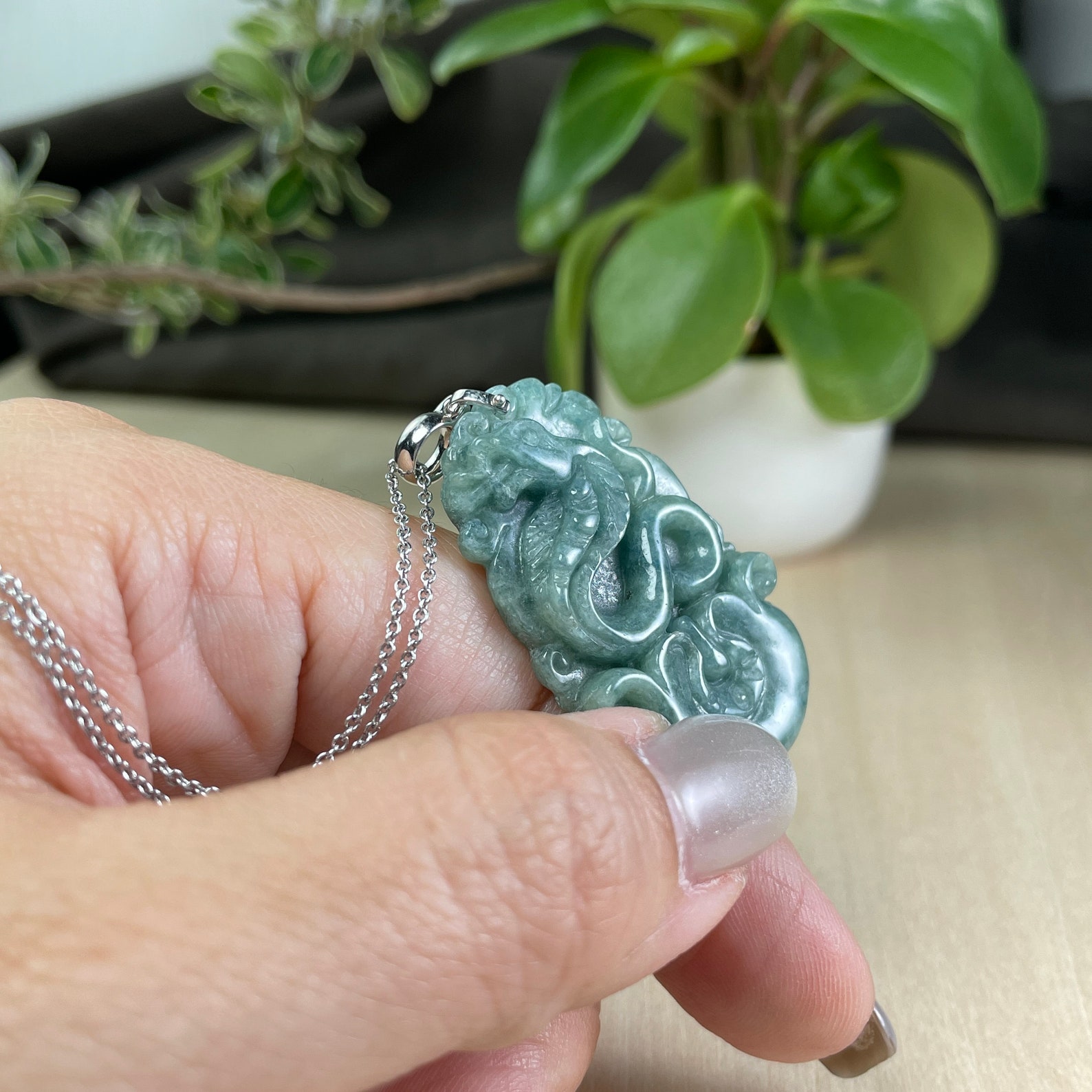 Real Jade Snake Necklace, Year of the Serpent Pendant, Chinese Zodiac ...
