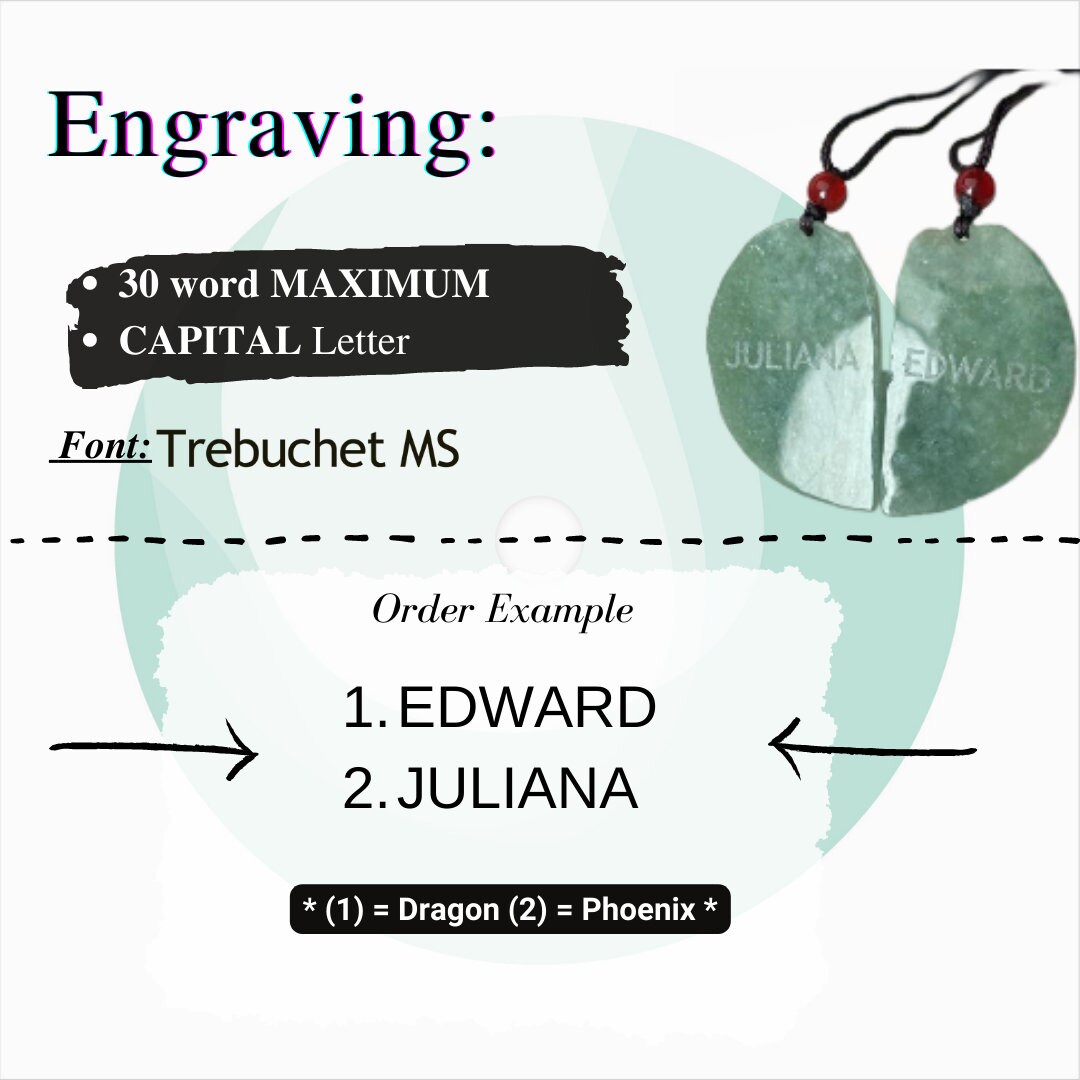 Authentic Jade Dragon Phoenix Pair Necklace Real Jadeite Love - Etsy