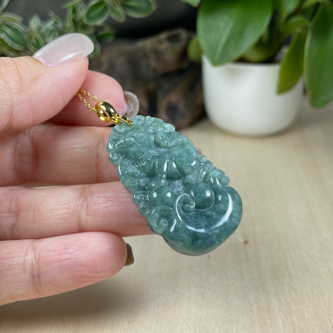 Year of the Rat Pendant, Real Jade Rat Necklace, Chinese Zodiac Charm ...