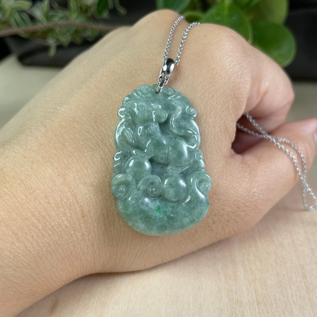Real Jade Rat Necklace, Year of the Rat Pendant, Chinese Zodiac Charm ...