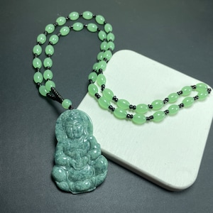 Jade Guanyin Pendant, Real Jadeite Guan Yin Charm Necklace, Chinese ...