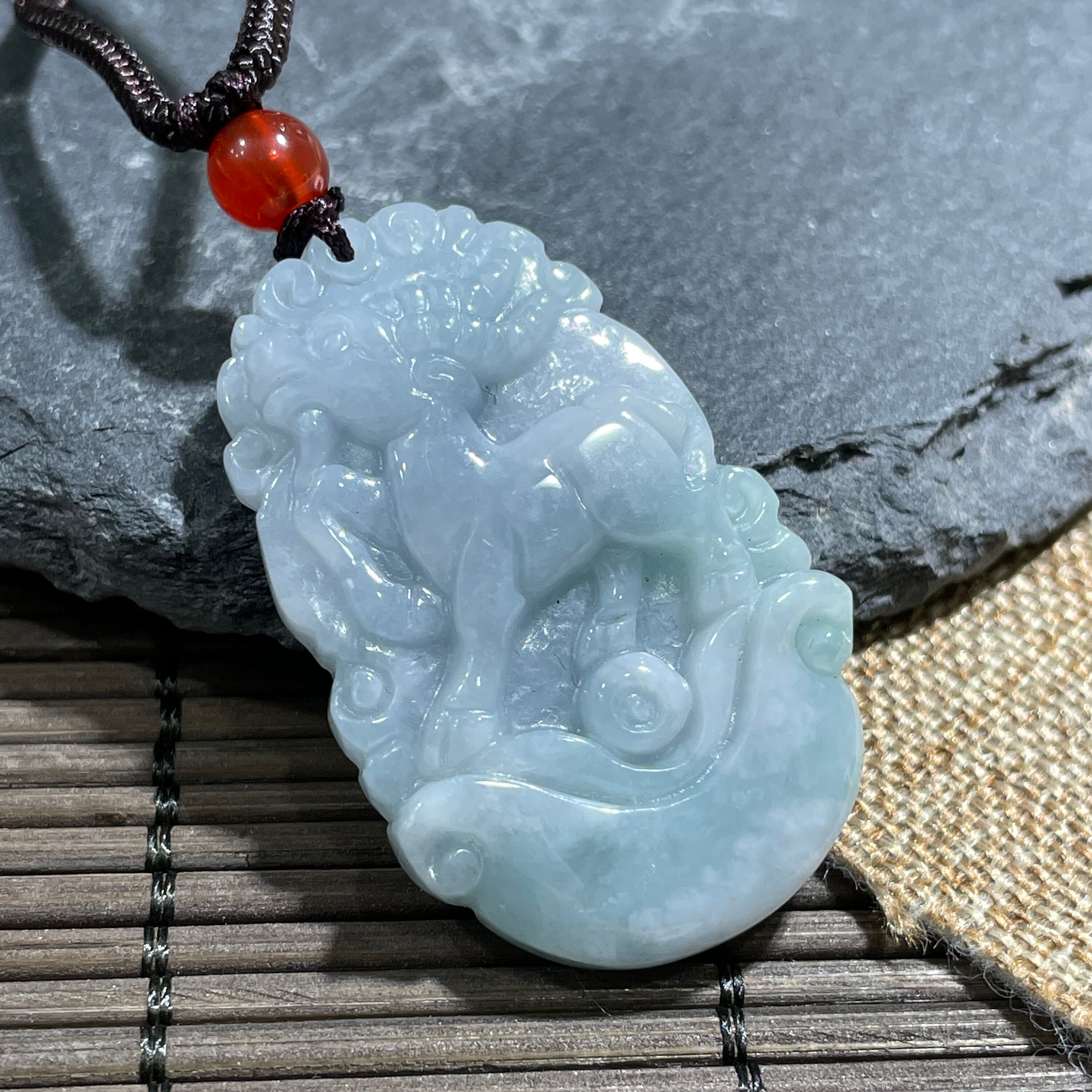 Real Jade Goat Pendant, Chinese Zodiac Year of Sheep Lamb Charm ...