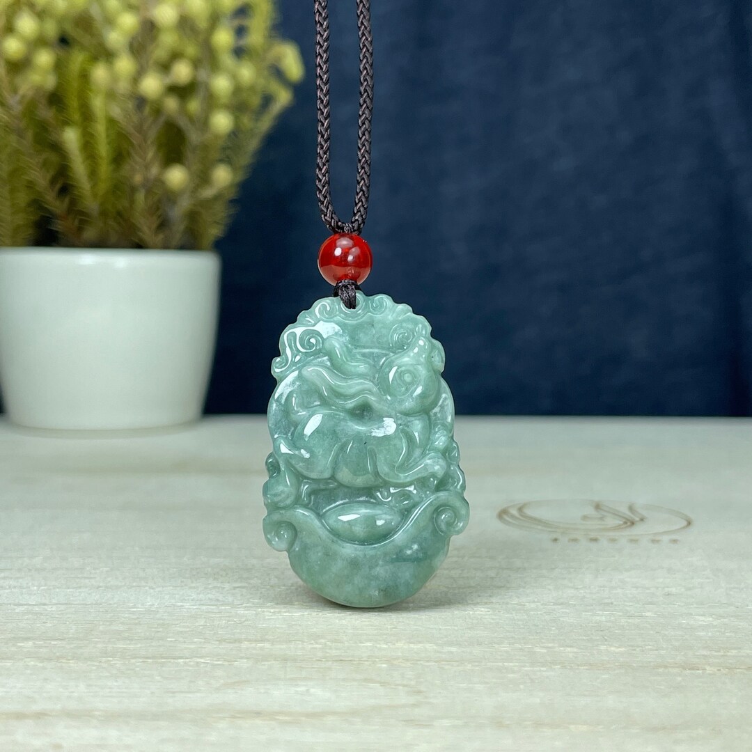 Real Green Jade Rabbit Necklace, Chinese Zodiac Year of Hare Bunny ...