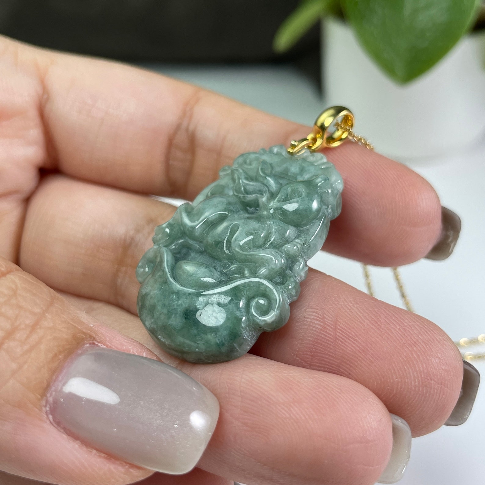 Jade Rabbit Pendant Necklace, Year of the Rabbit Hare Bunny, Chinese ...