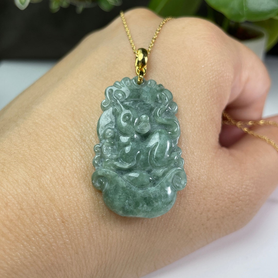 Jade Rat Pendant Necklace, Year of the Rat Mice Mouse, Chinese Zodiac ...