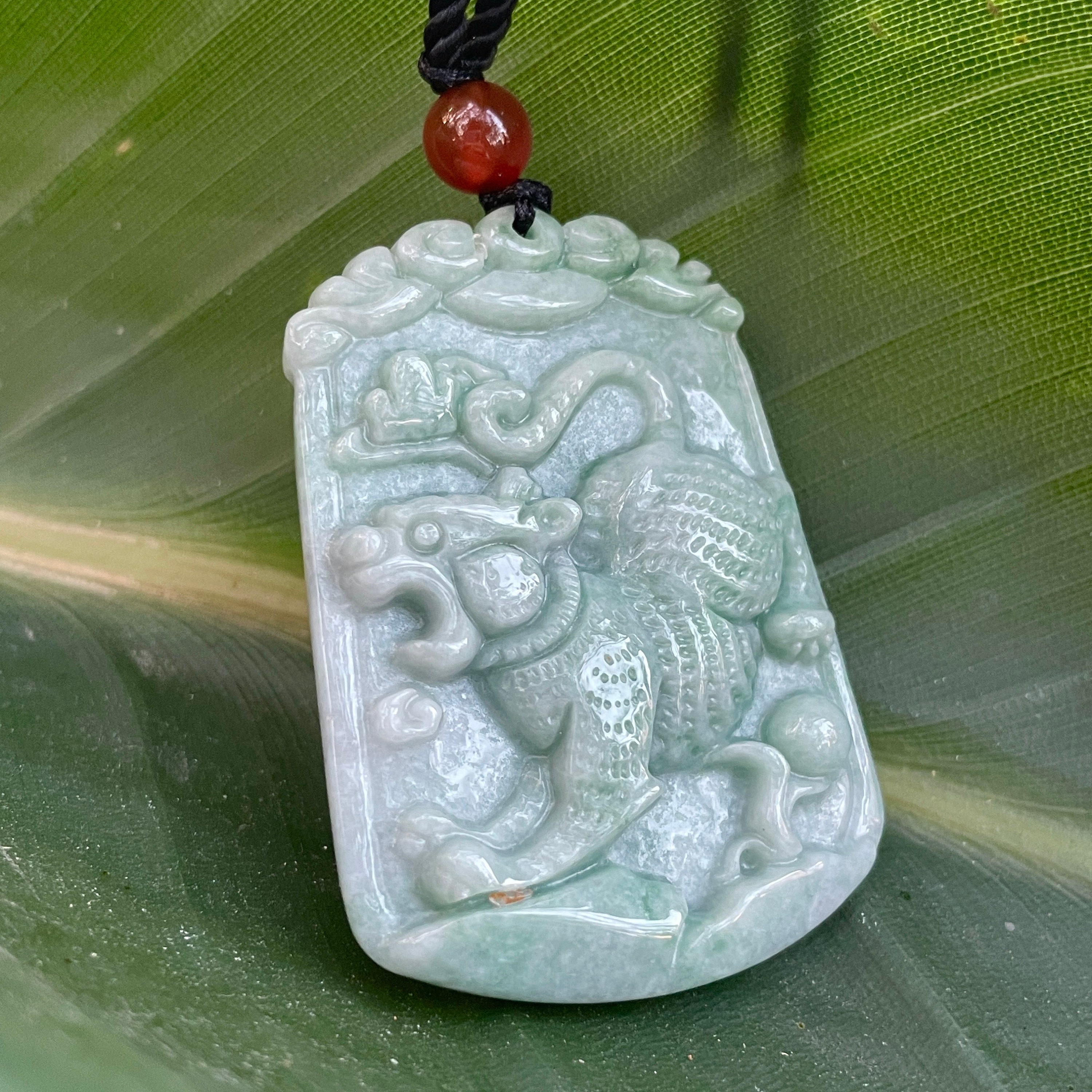 Real Jade Tiger Necklace Chinese Zodiac Year of Tiger Charm - Etsy