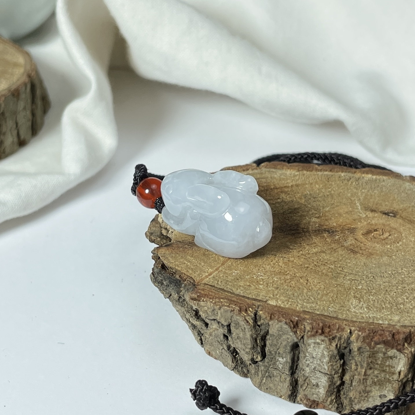 Year of the Rabbit 2023, Real Icy White Jade Bunny Charms Chinese ...