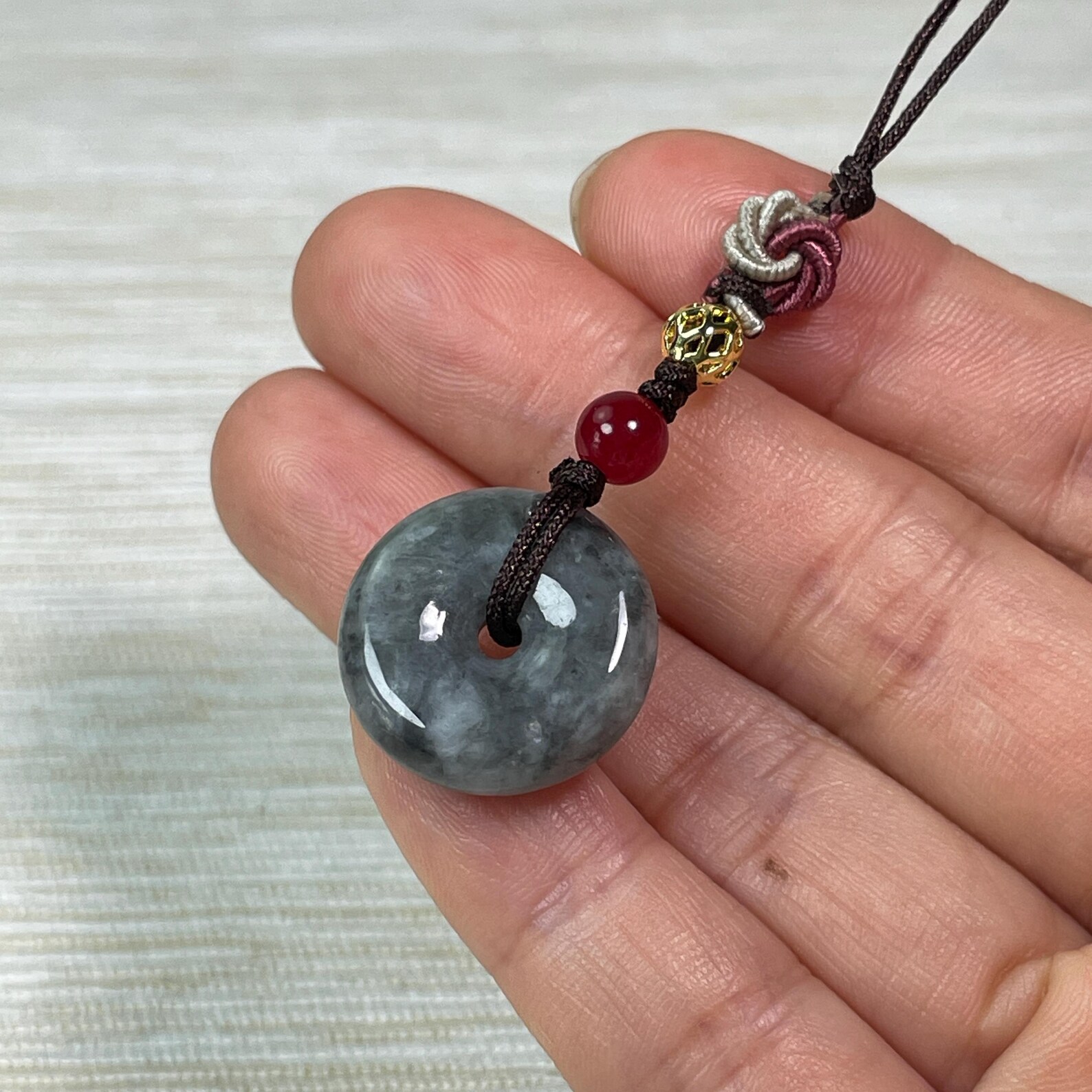 Real Icy Black Jade Donut Bi Pi Phone Charm: Lucky Bag Backpack ...