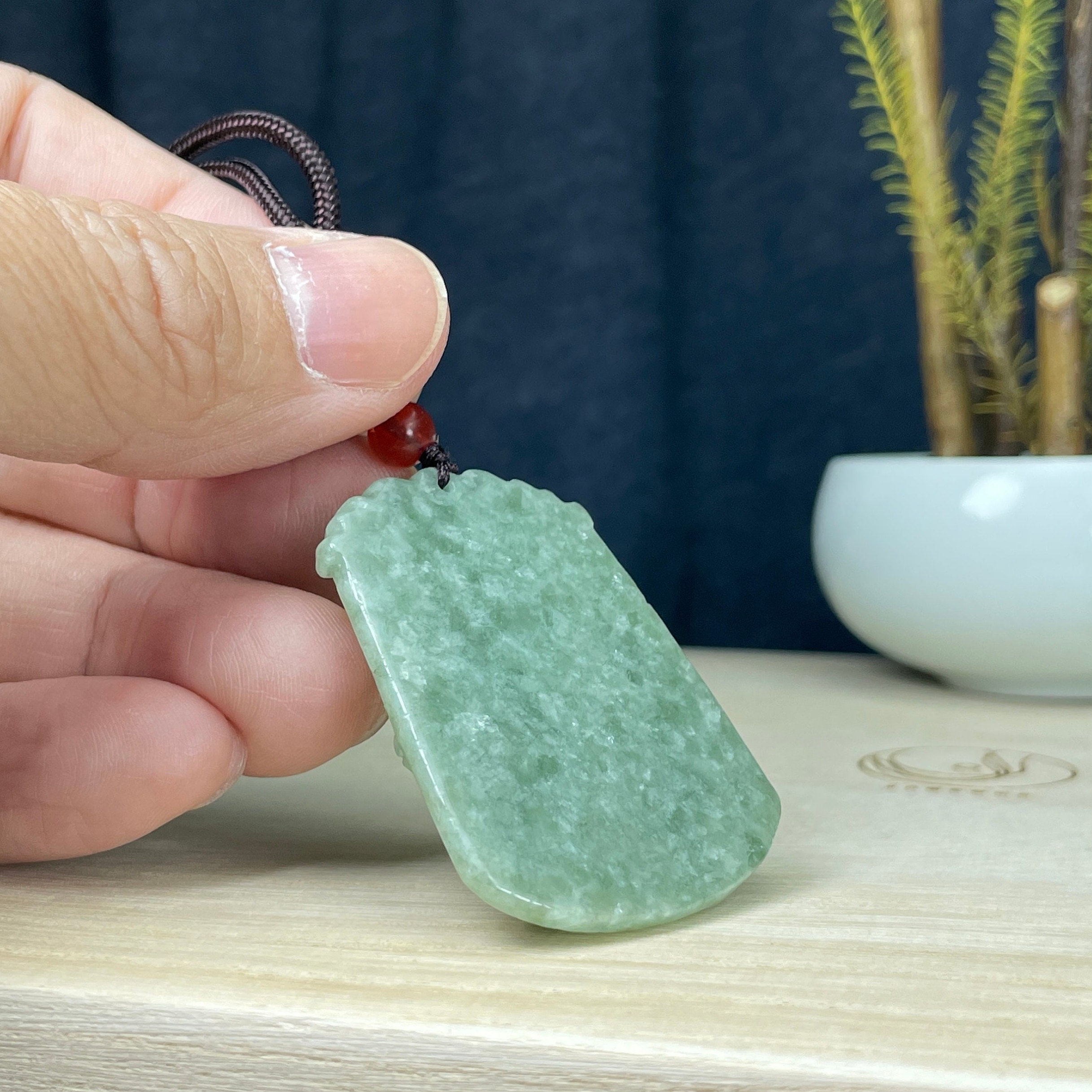 Real Green Jade Rat Necklace Personalized Engraved Named - Etsy