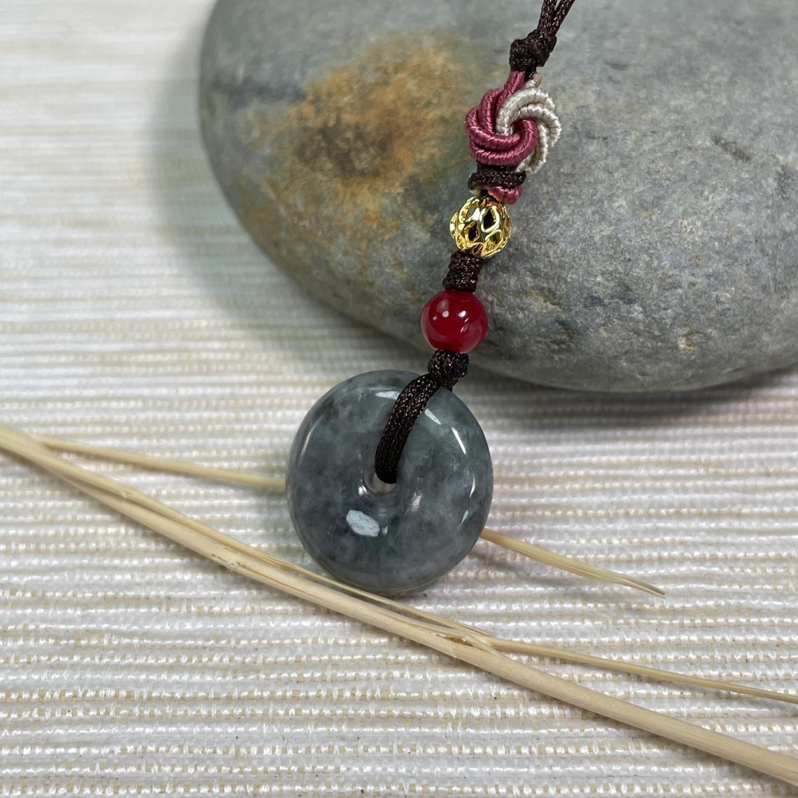 Real Icy Black Jade Donut Bi Pi Phone Charm: Lucky Bag Backpack ...