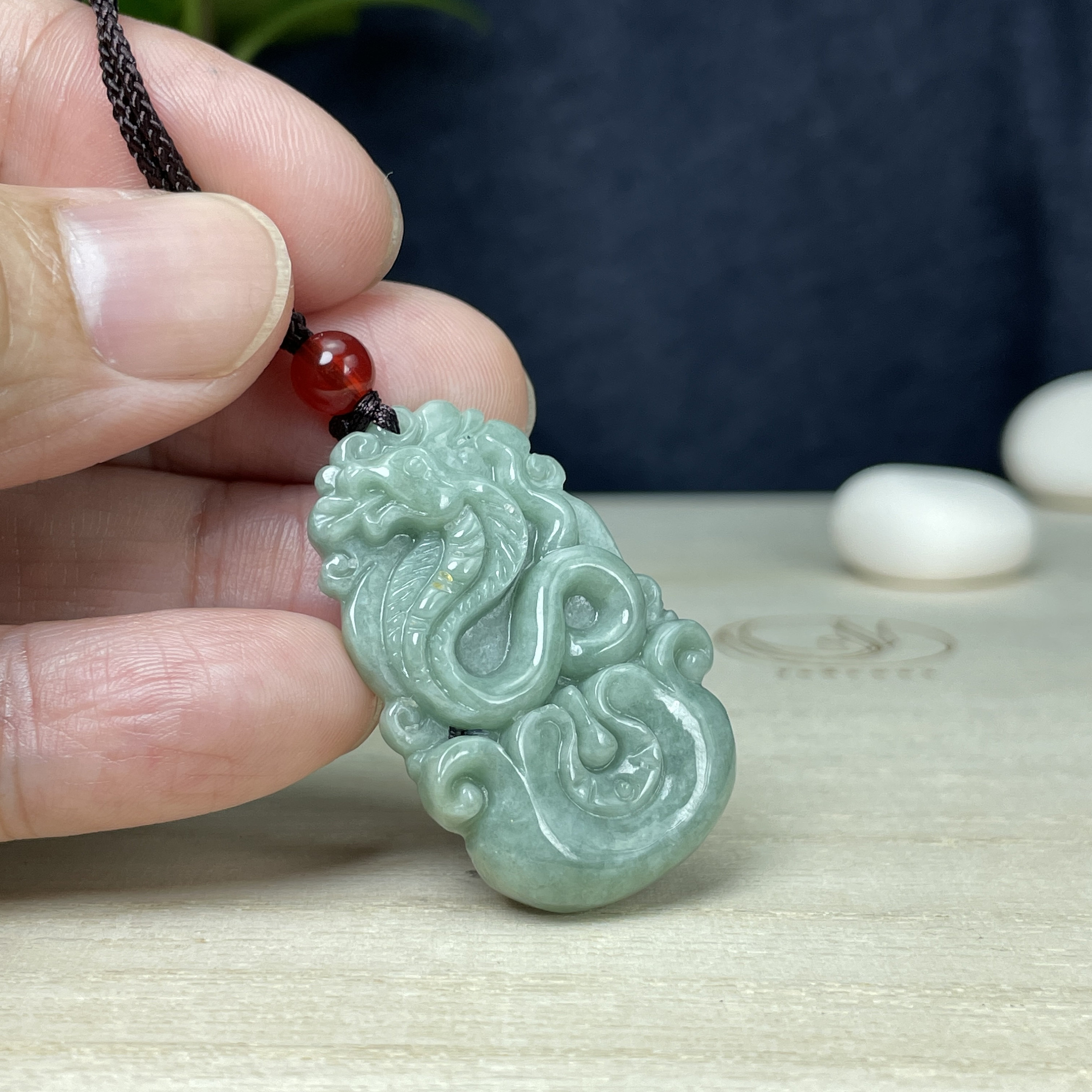 Real Green Jade Snake Necklace Chinese Zodiac Year of Snake - Etsy