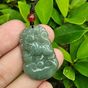 Real Green Jade Tiger Necklace Chinese Zodiac Year of Tiger - Etsy