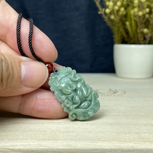 Real Green Jade Rat Necklace, Personalized Engraved Named Pendant ...