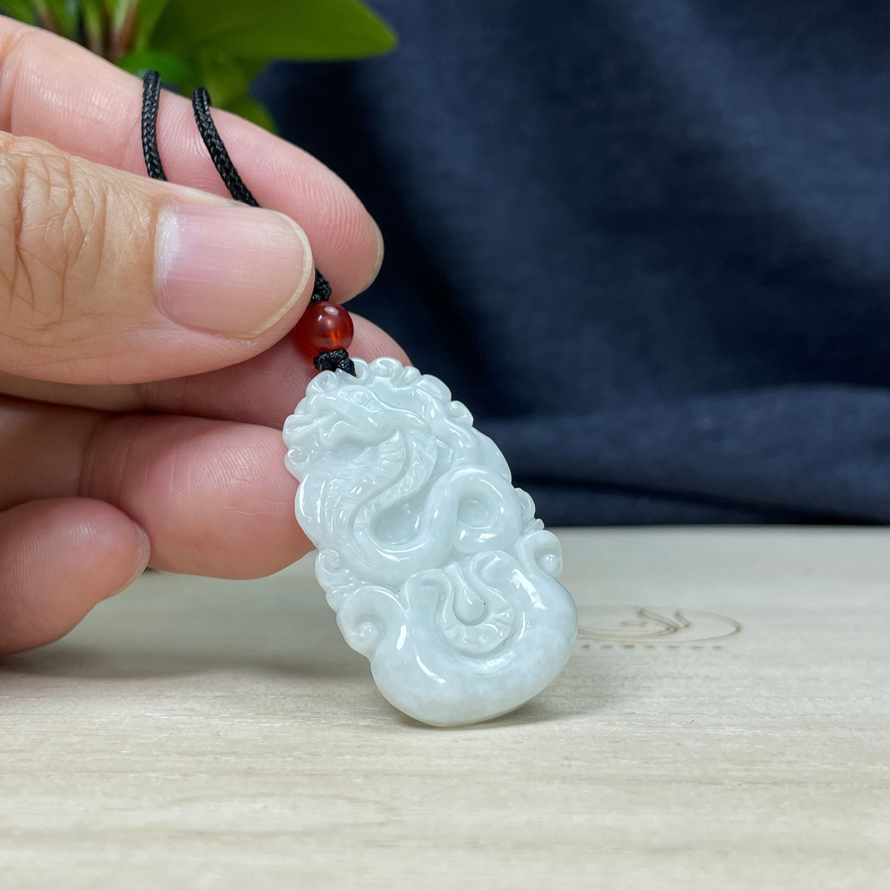 Real Green Jade Snake Necklace, Chinese Zodiac Year of Snake Charm ...