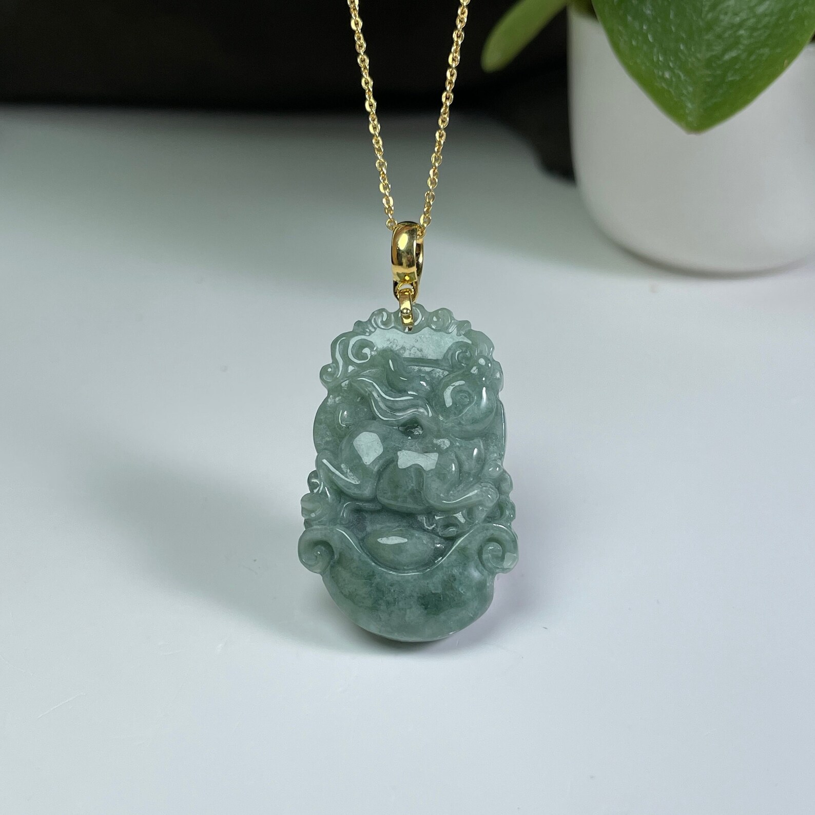 Jade Rabbit Pendant Necklace, Year of the Rabbit Hare Bunny, Chinese ...