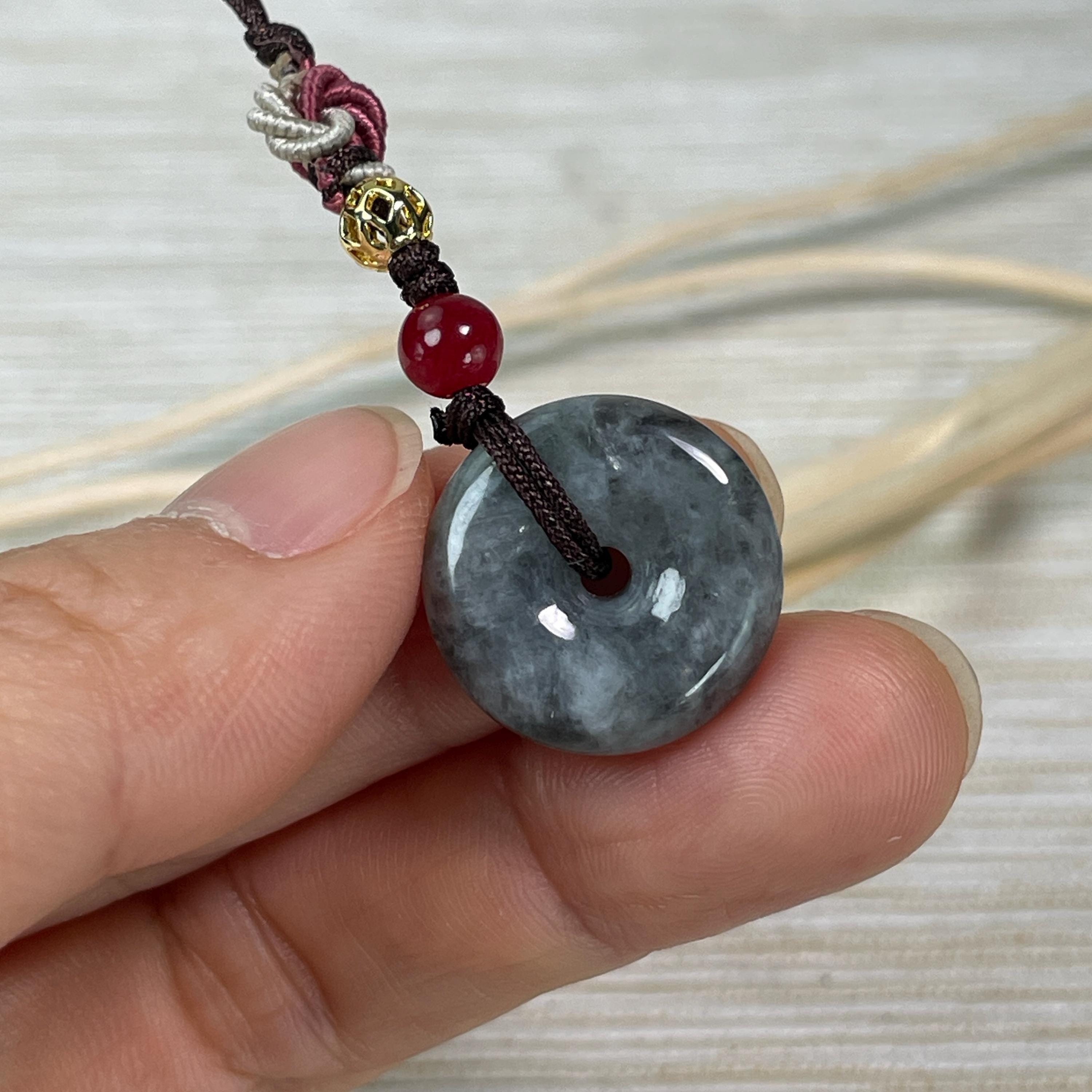 Real Icy Black Jade Donut Bi Pi Phone Charm: Lucky Bag Backpack ...