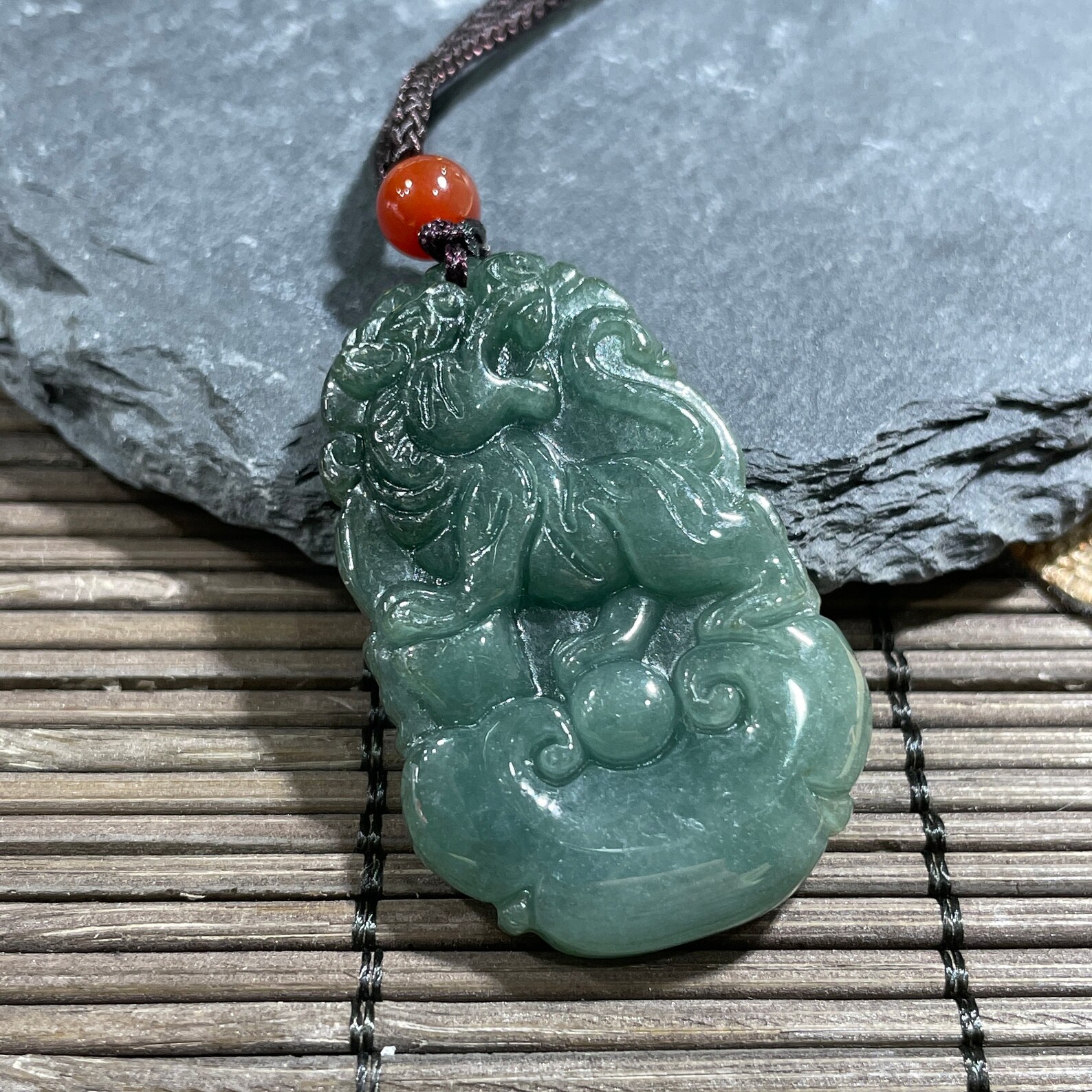 Real Green Jade Tiger Necklace Chinese Zodiac Year of Tiger - Etsy