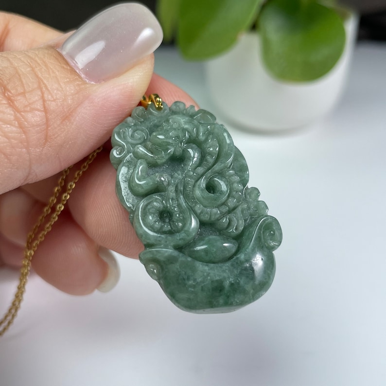 Jade Snake Pendant Necklace, Year of the Snake 2025, Chinese Zodiac ...