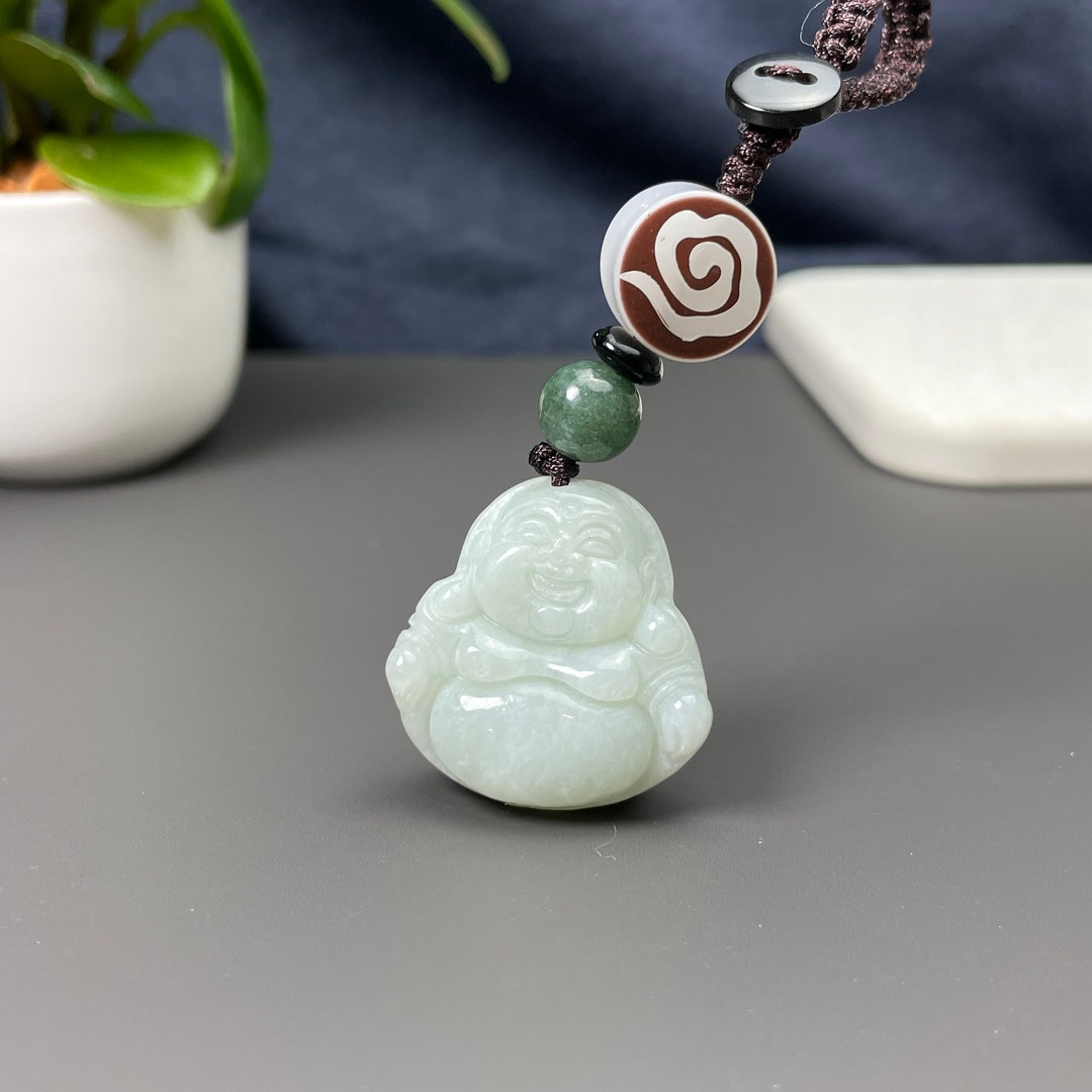 Jade Bag Accessories, Real Jadeite Buddha Gemstone Car Key Fob Keychain ...