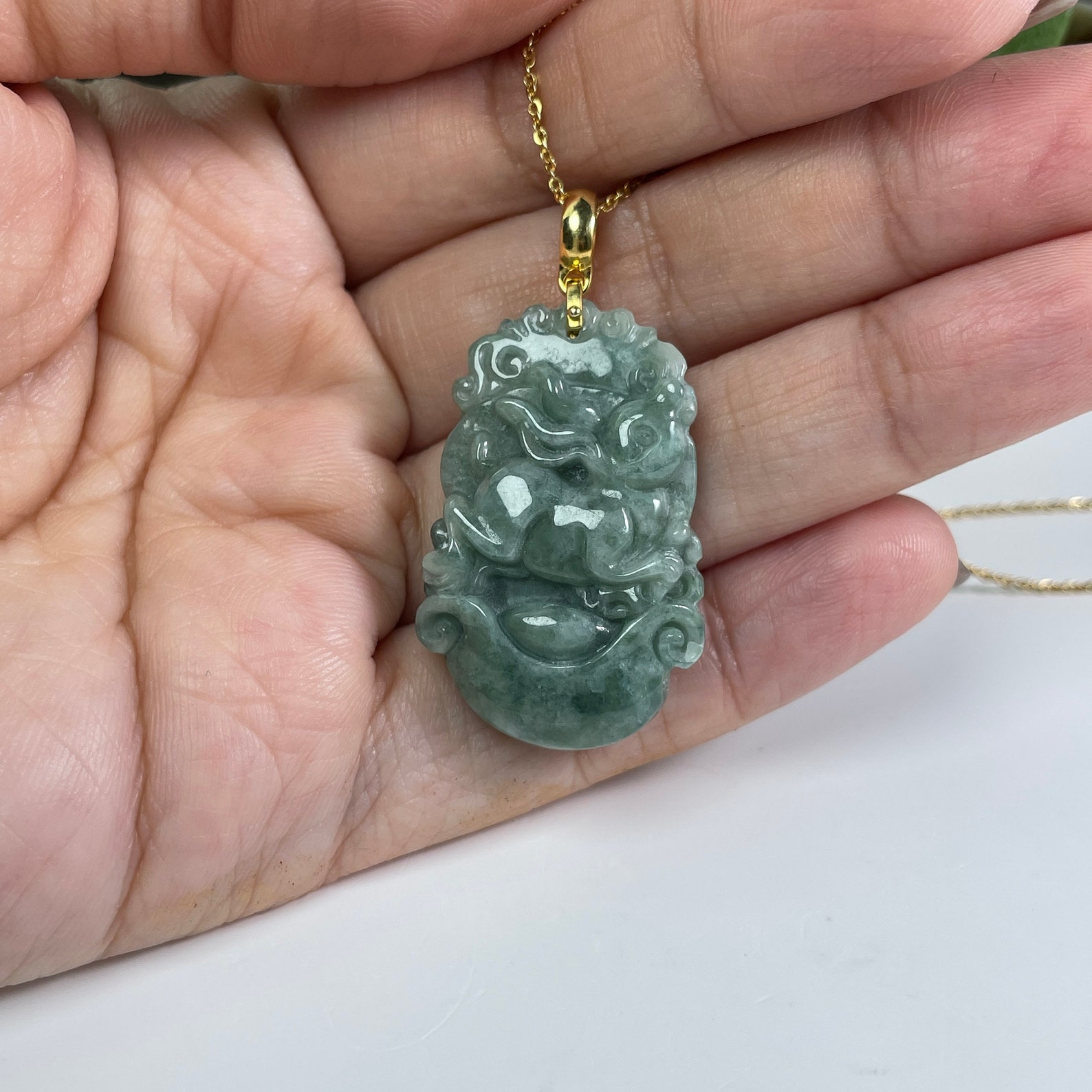 Jade Rabbit Pendant Necklace, Year of the Rabbit Hare Bunny, Chinese ...