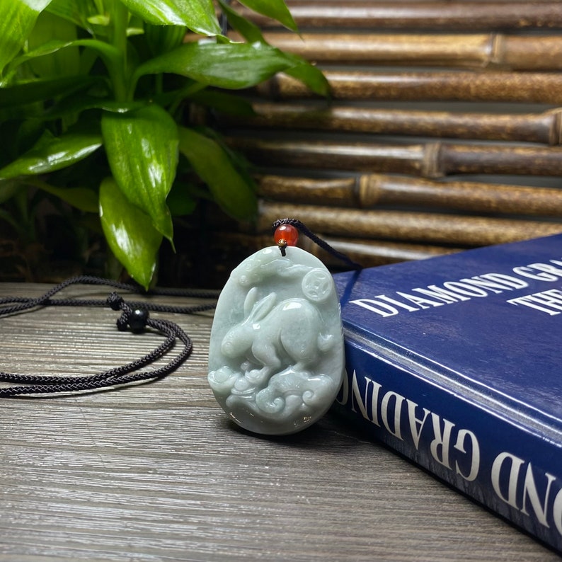 Year of the Rabbit 2023, Real White Jade Bunny Amulet, Chinese Zodiac ...