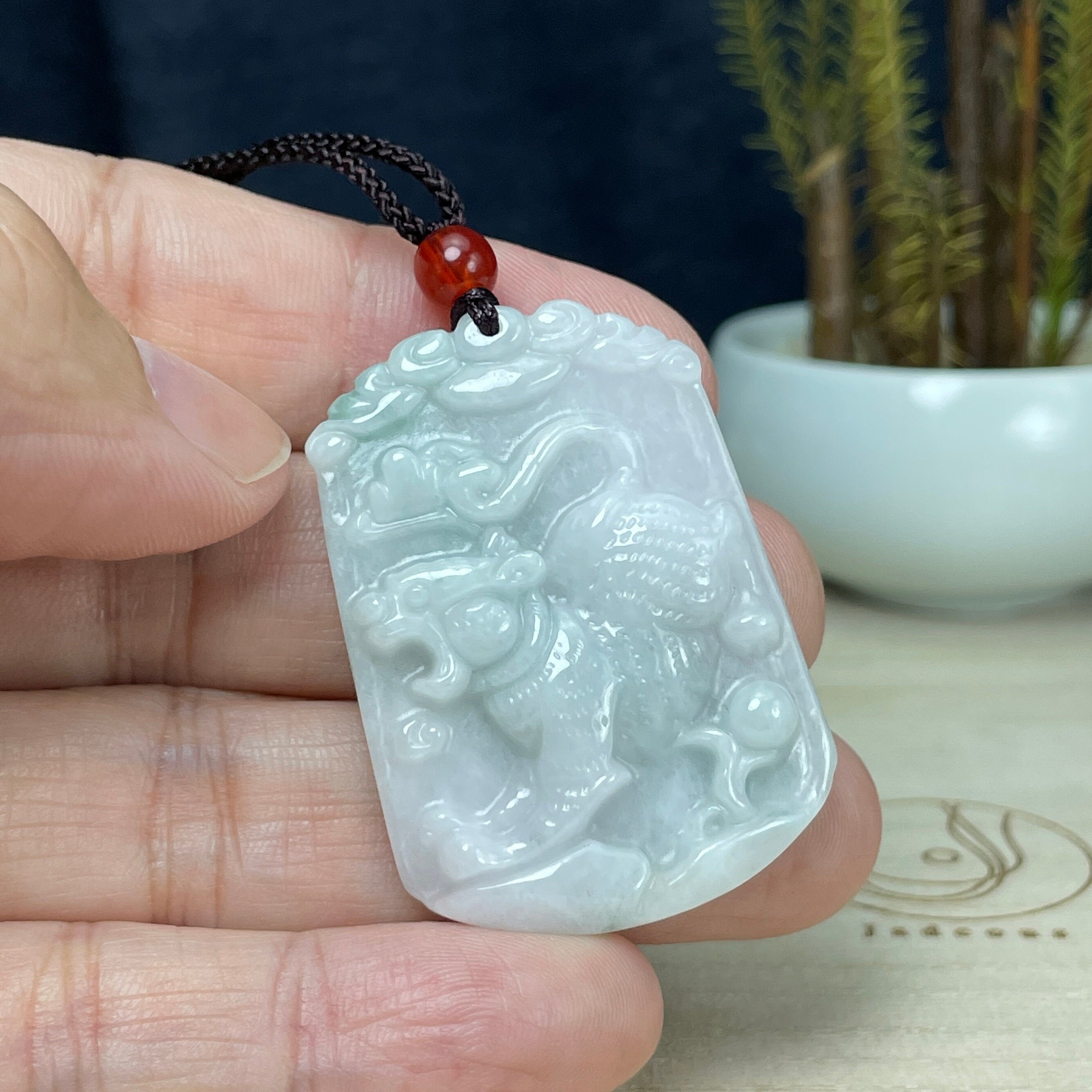 Real Jade Tiger Necklace, Chinese Zodiac Year of Tiger Charm ...