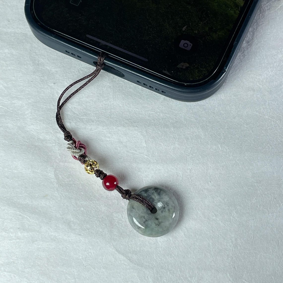Real Icy Black Jade Donut Bi Pi Phone Charm: Lucky Bag Backpack ...