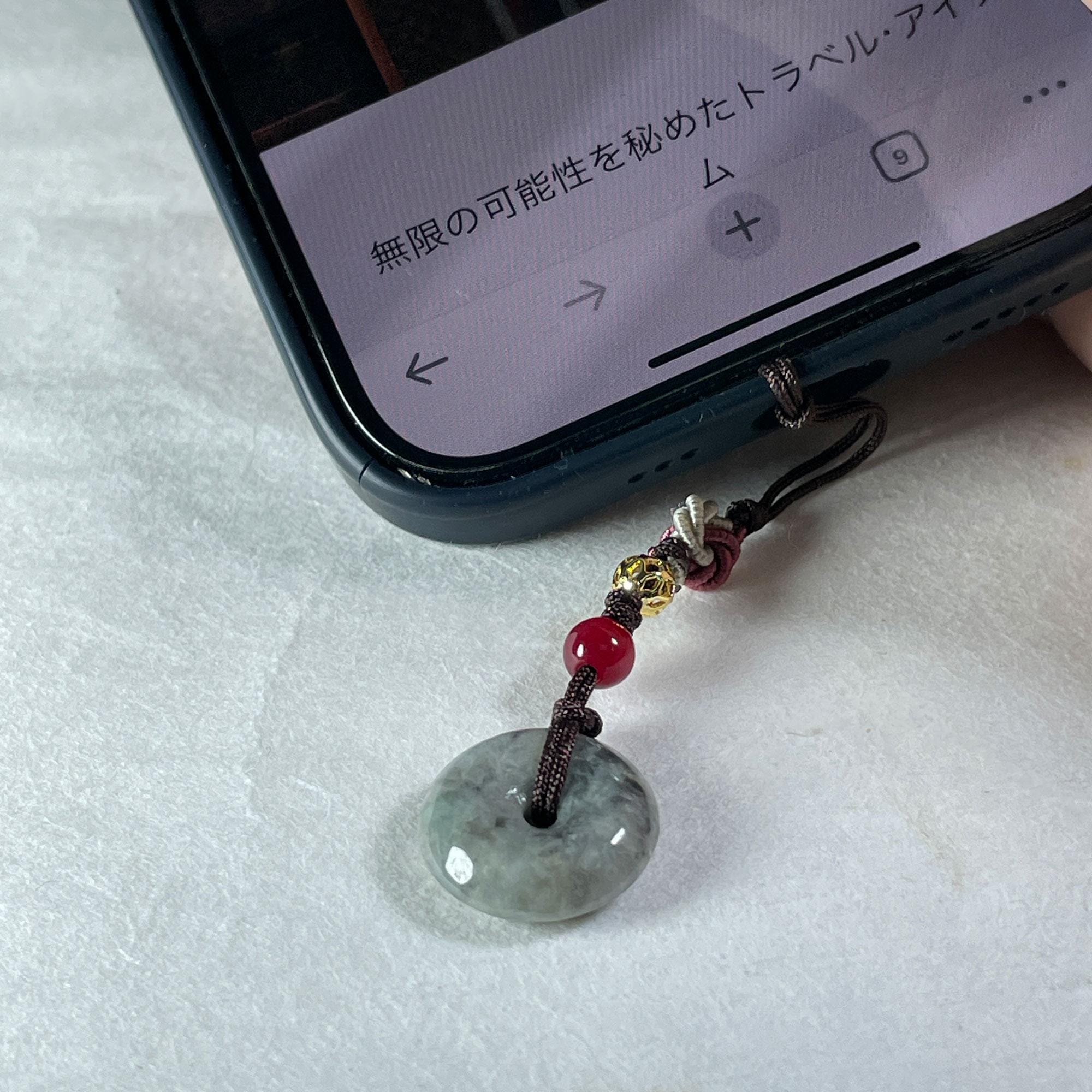 Real Icy Black Jade Donut Bi Pi Phone Charm: Lucky Bag Backpack ...