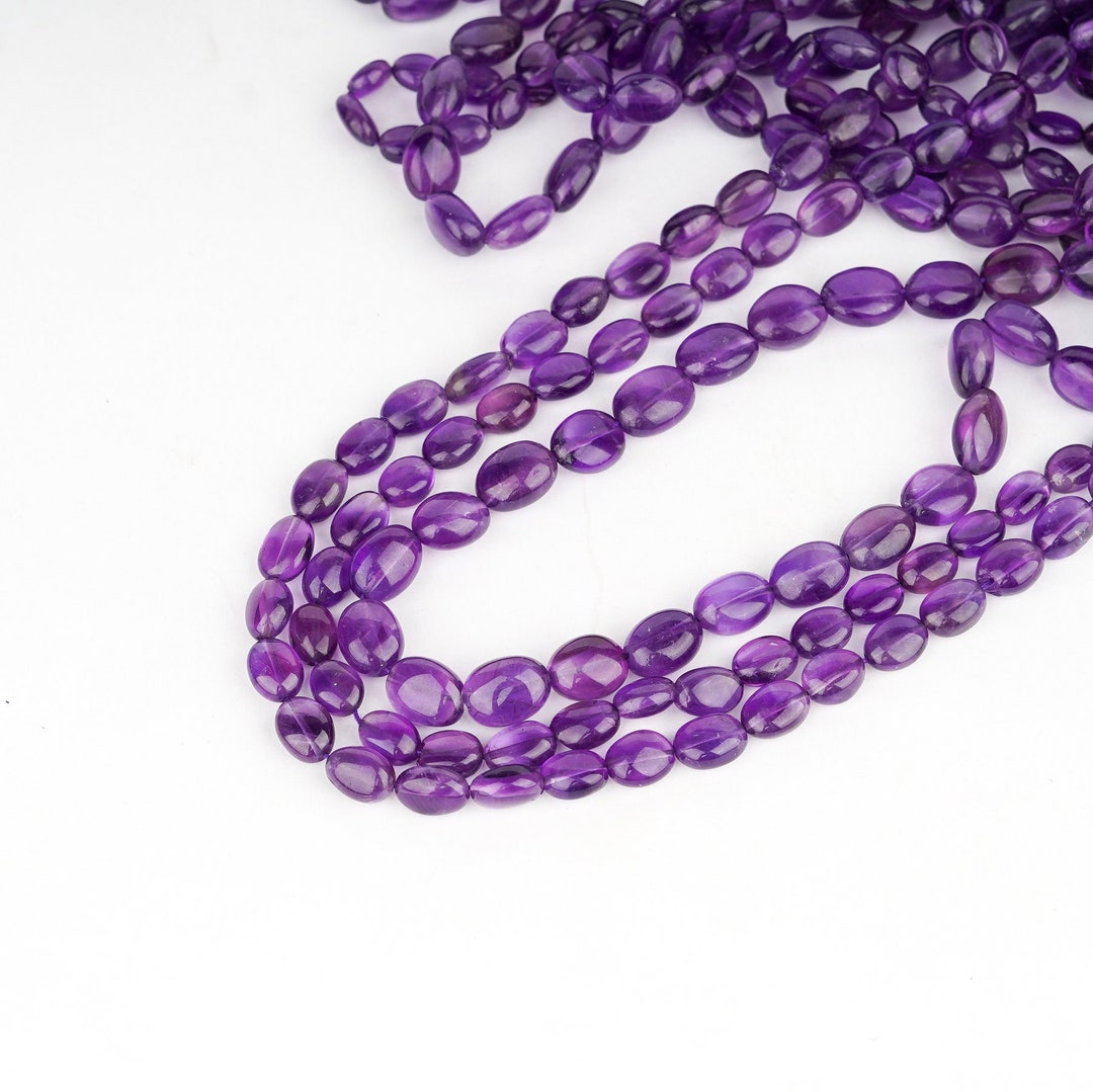 Natural African Amethyst Smooth Oval, 9/12mm to 10/14mm Beads, Oval ...