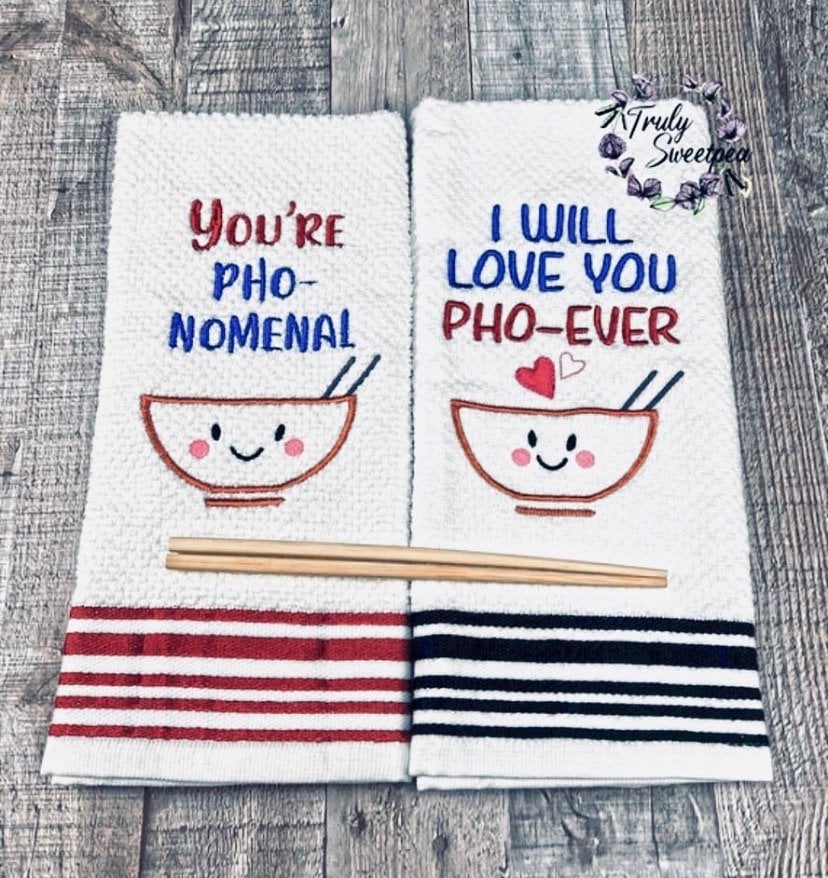 Pho-ever and Pho-nomenal Towel Set Perfect for Your Kitchen - Etsy