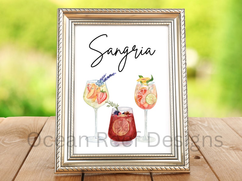 Sangria Bar Sign: Elegant Party Decor (canva - Digital Download) - Etsy