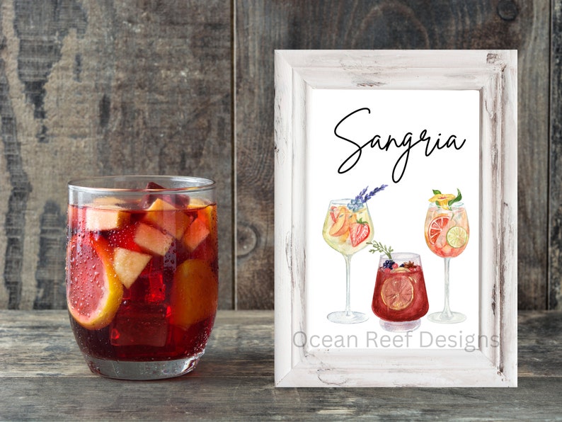 Sangria Bar Sign: Elegant Party Decor (canva - Digital Download) - Etsy